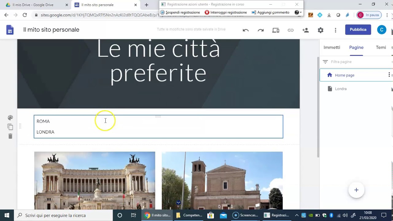 Tutorial Google Sites - Creare un sito web - YouTube