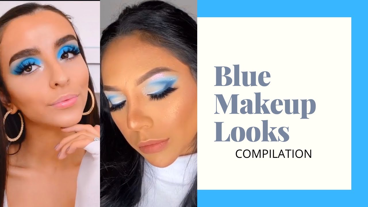 Blue Makeup compilation look| Blue eyeshadows|Blue Prom Makeup - YouTube