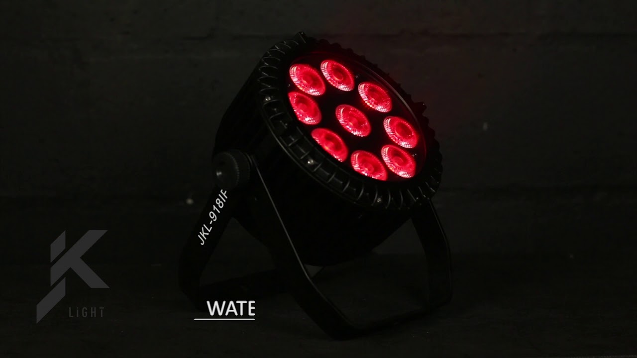 JK LIGHT JKL-915IP LED PAR IP65 RGBWA+UV 9X18W WATERPROOF - YouTube