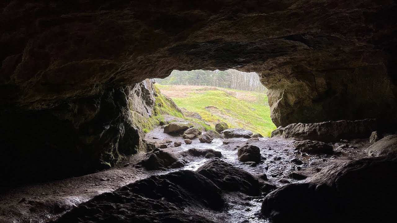 Inside the cave at Odins Mine, not far from Castleton & at the base of ...
