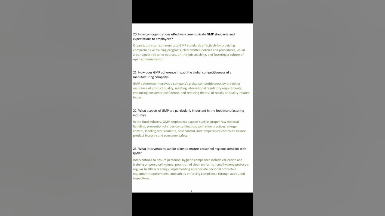 Question and Answers About GMP in Pharmaceutical industry (Part-3) - YouTube