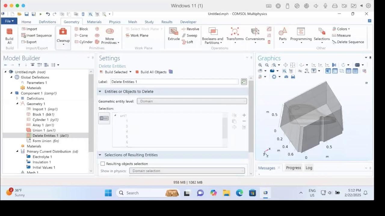 Building geometry in Comsol - YouTube