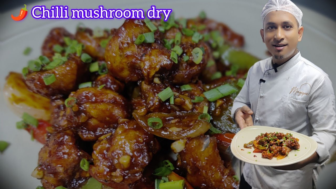 🌶️ chilli mushroom dry . मिर्च मशरूम सूखी.@BishekRsl - YouTube