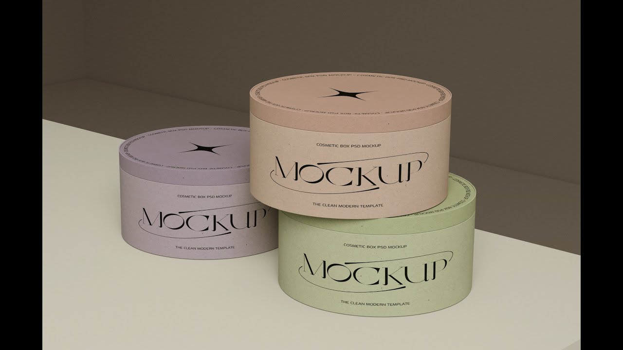 How to edit Round Cosmetic Box Mockup - YouTube