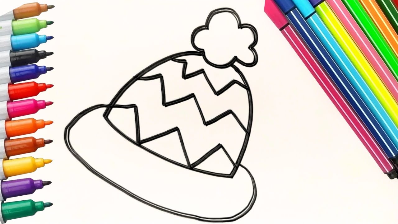 Fun and Easy Winter Cap Drawing for Kids - Let's Design the Cosiest ...