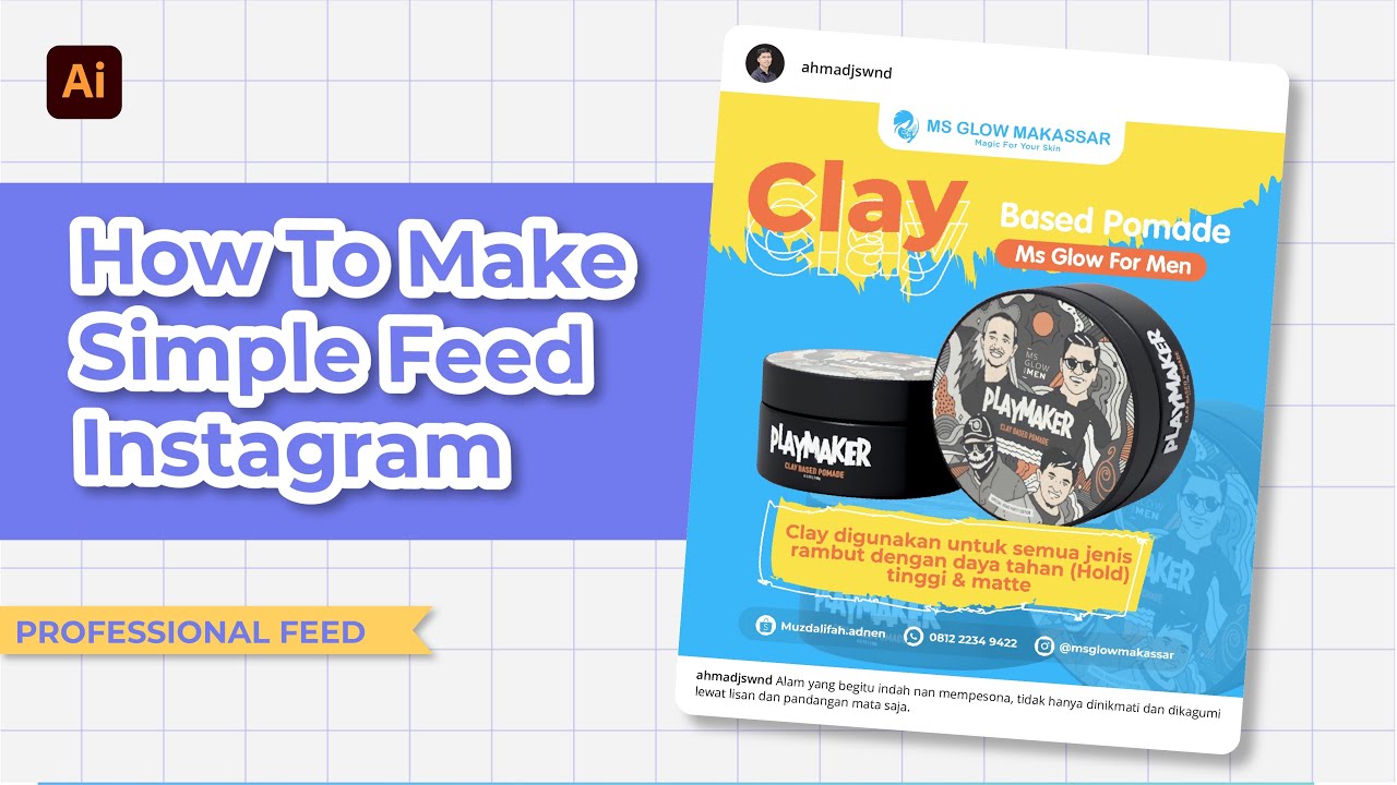 Cara membuat simple feed instagram | Adobe Illustrator - YouTube