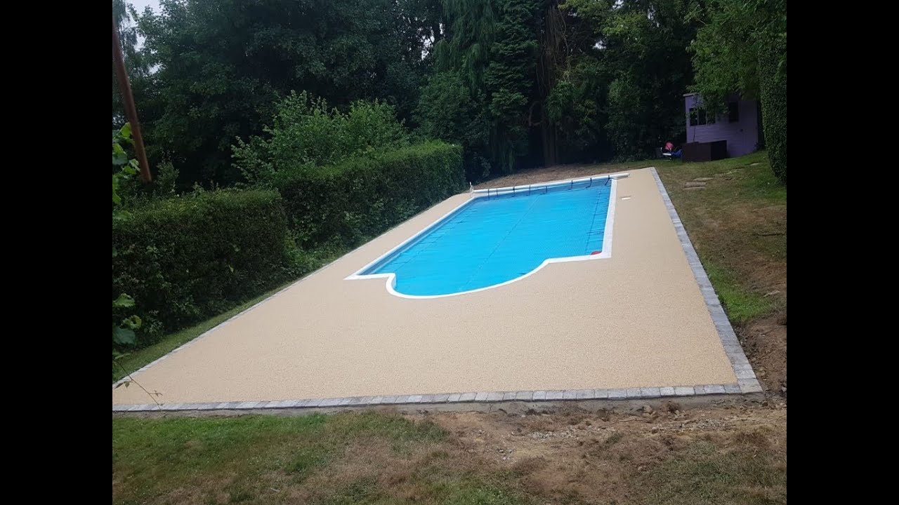 Resin Bound Pool Area in Tunbridge Wells, Kent - YouTube
