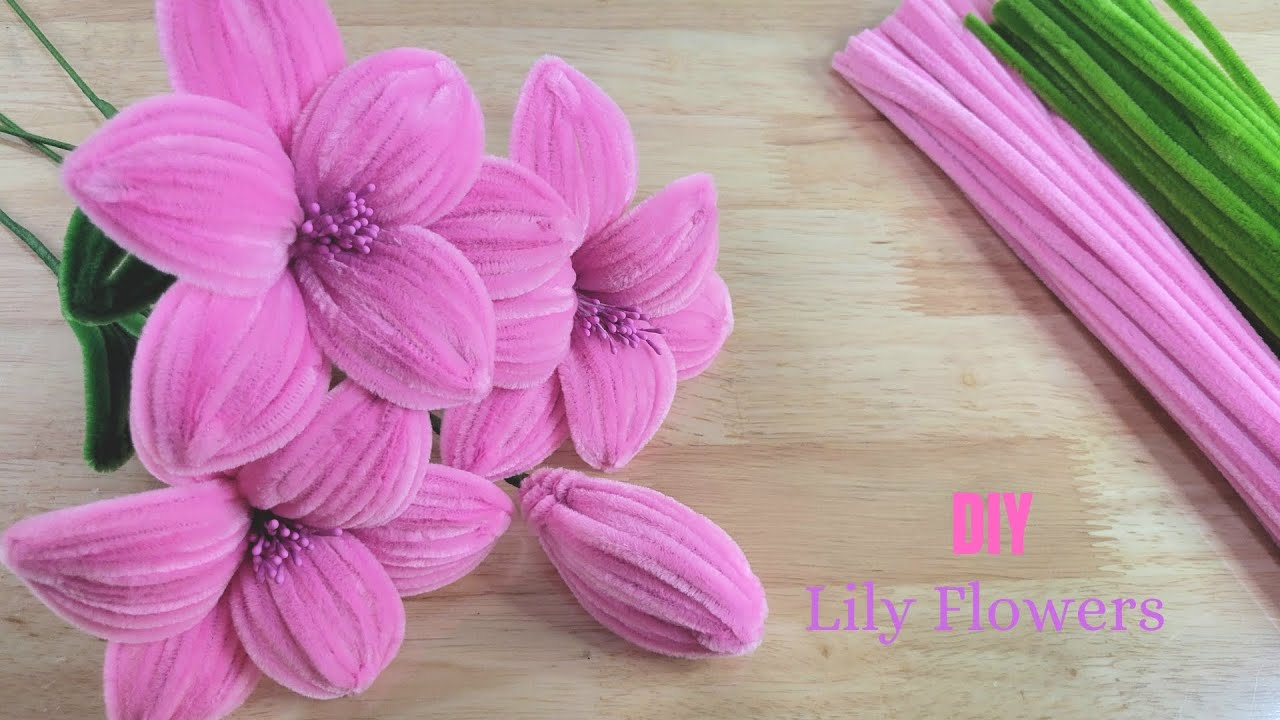 DIY Tutorial Flowers ! How to make lily flowers by handmade using pipe ...