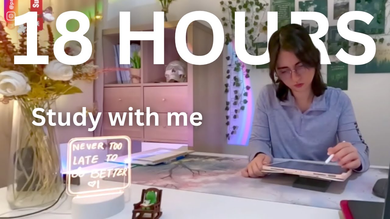 LIVE| 18 HOUR study with me| No breaks|Pomodoro timer 60 & 10|Part 1 ...