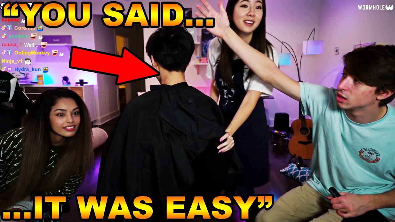 FUSLIE(LESLIE) CUTS RAE AND SYKKUNO'S HAIR ON STREAM! | FUSCUTS PART 3 ...