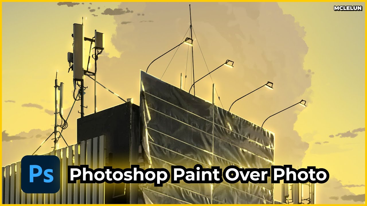 Photoshop Paint Over Photo Evening Billboard - YouTube