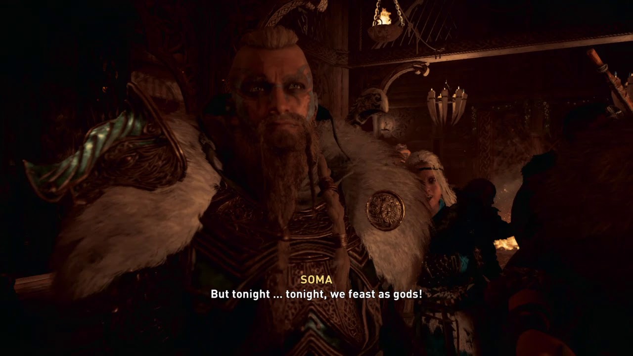 Assassin's Creed® Valhalla Grantebridge Soma Vikings Feast cutscene ...