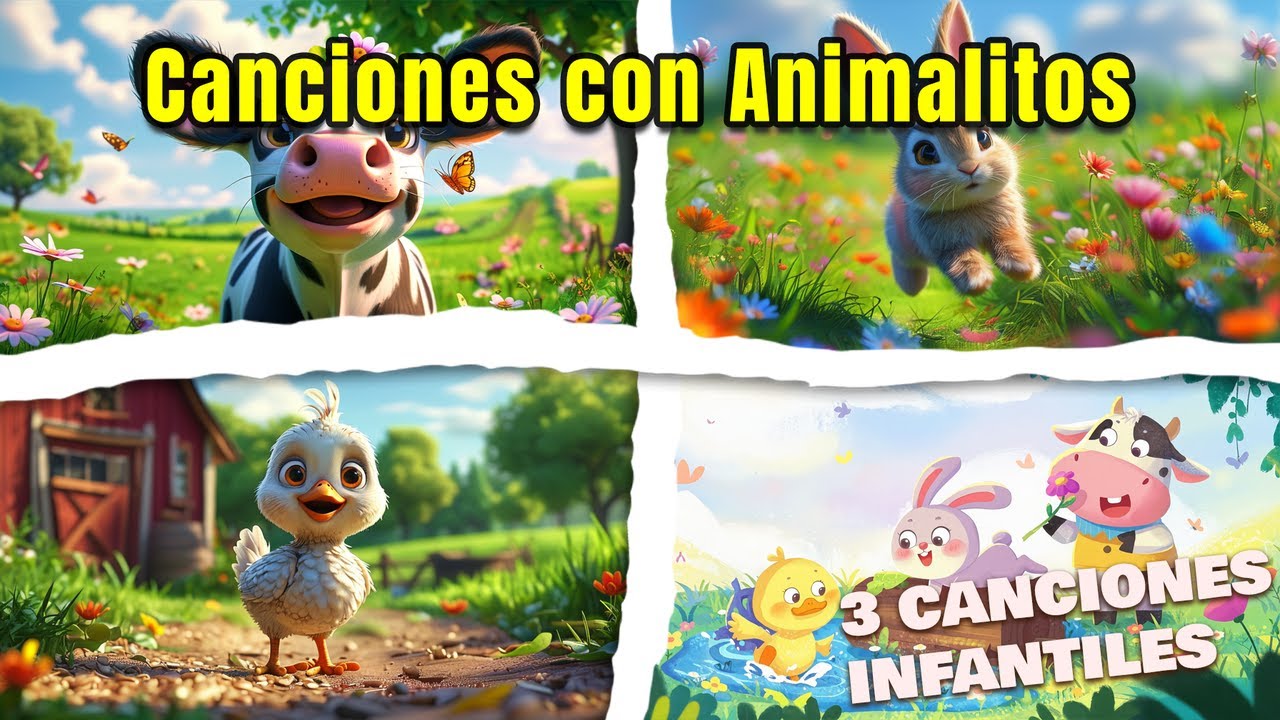 Canciones Mágicas para los Niños con Animalitos 🪄🎶 | Tres Canciones ...