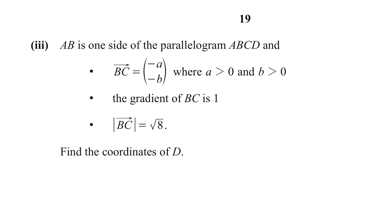 IGCSE Math - Vectors Question (March 2021 Paper 42) - YouTube
