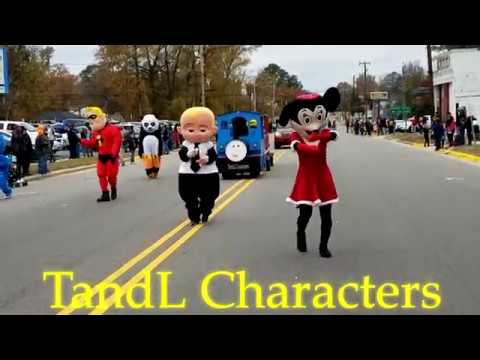 TandL Characters @ Rowland 2019 Christmas Parade - YouTube