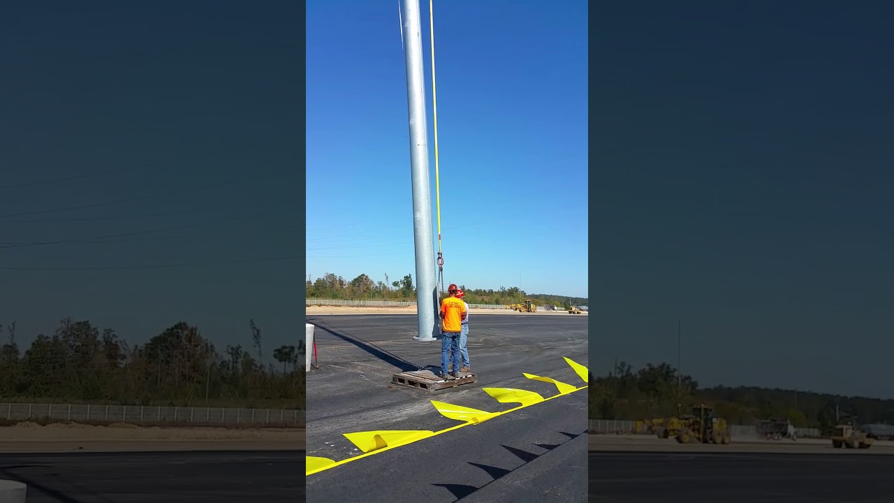 High mast pole installation(Holophane High Mast @Kia Motor) - YouTube