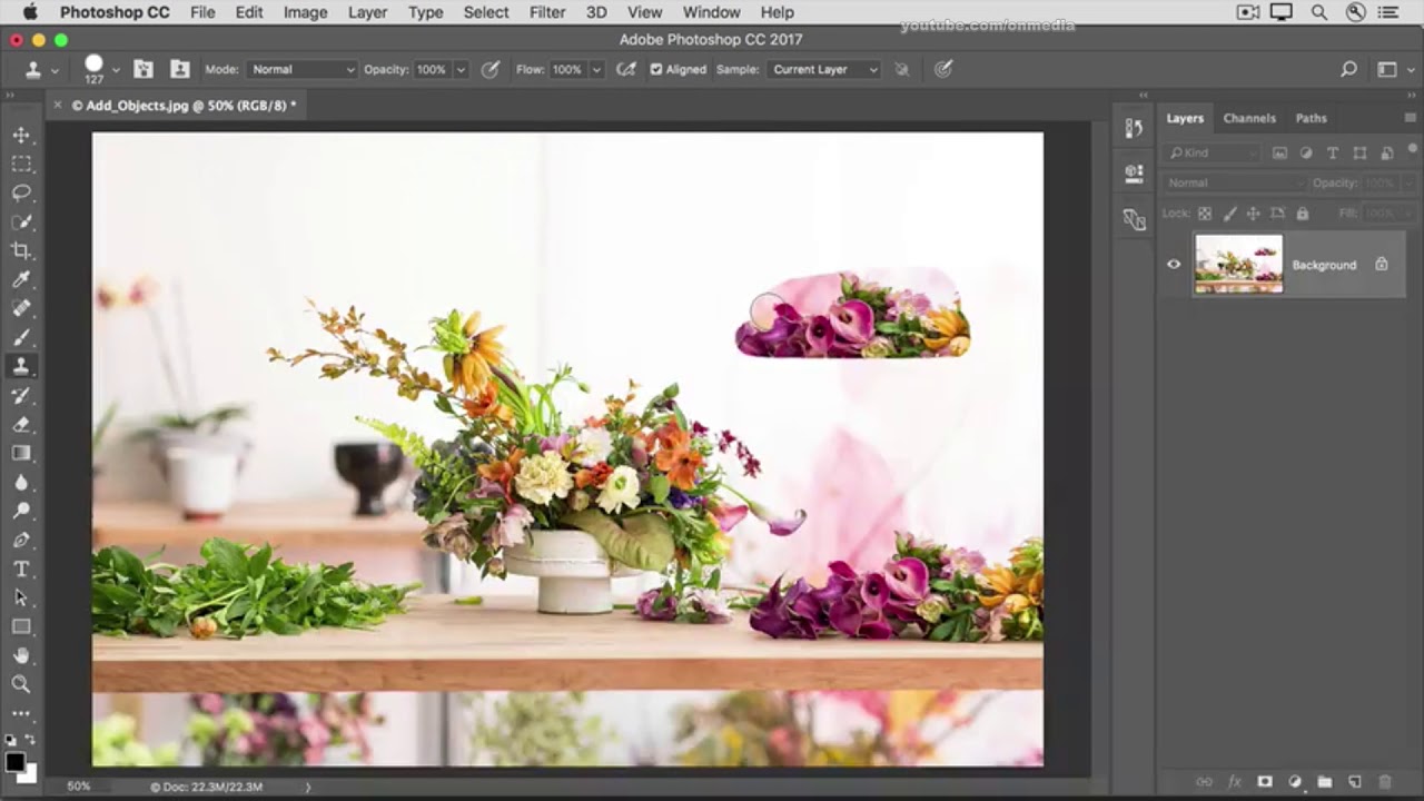 Photoshop cc tutorial Part 23 | Add Objects by cloning - YouTube
