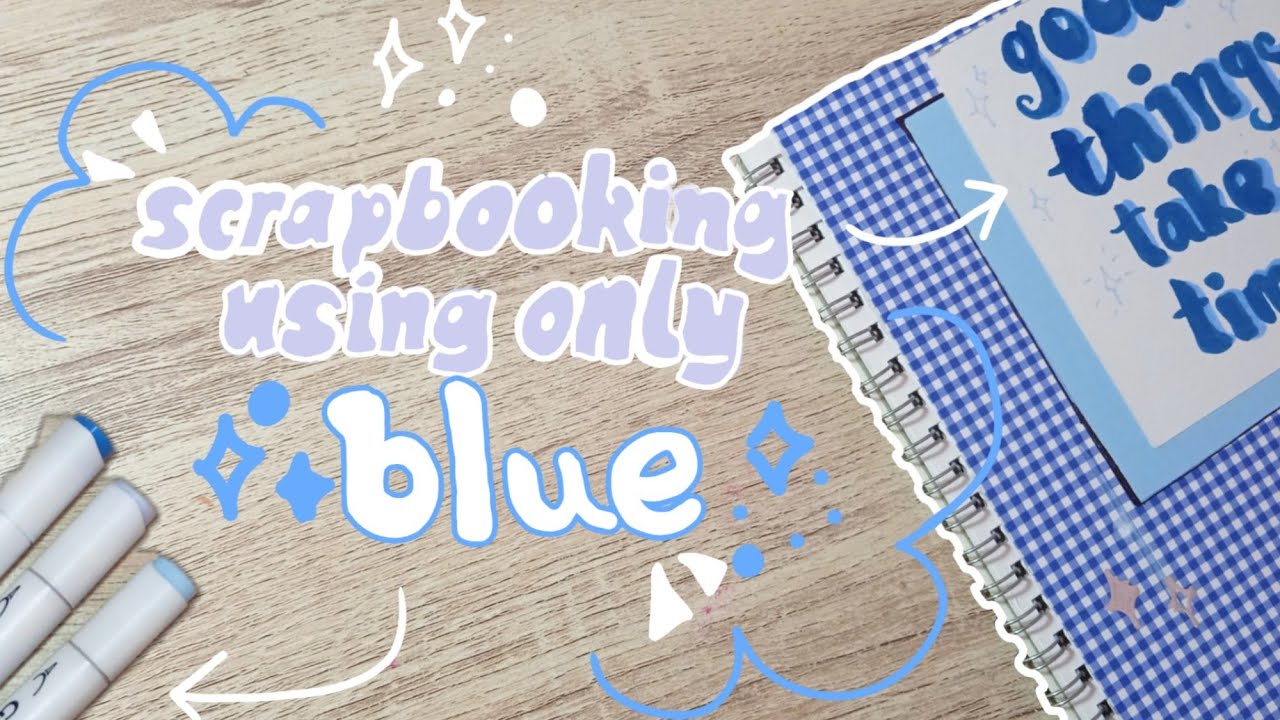 I filled an entire sketchbook page using ONLY BLUE!💙 // Scrapbooking ...