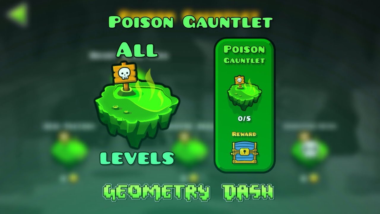 Все уровни|Poison Gauntlet|Geometry Dash - YouTube