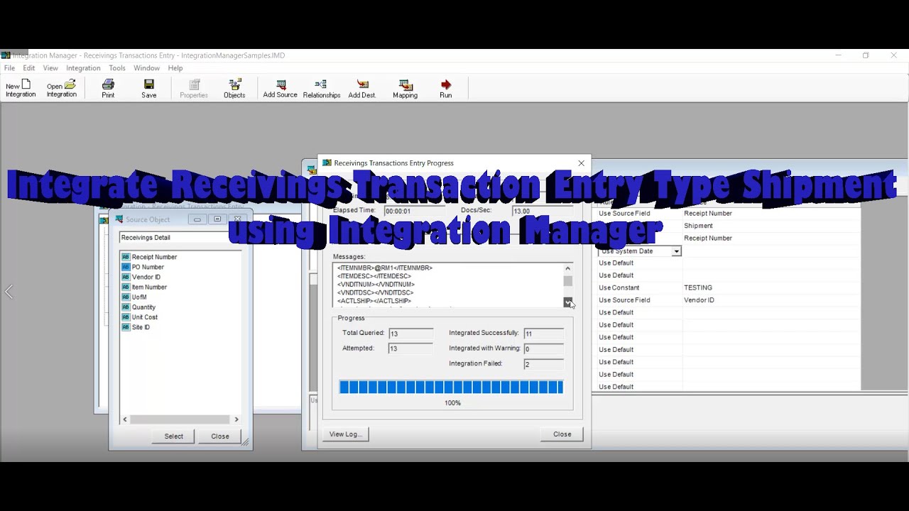 Integrate Receivings Transaction Entry Type Shipment using Integration ...