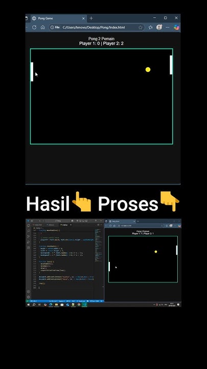 Proses pembuata Game Pong html css js - YouTube