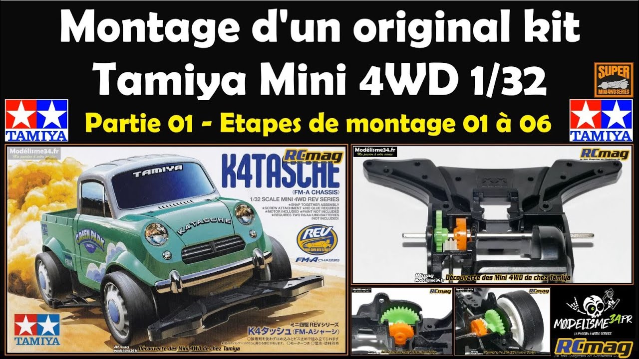 Montage d'un original kit Tamiya Mini 4WD 1/32 - Partie 01 les étapes ...