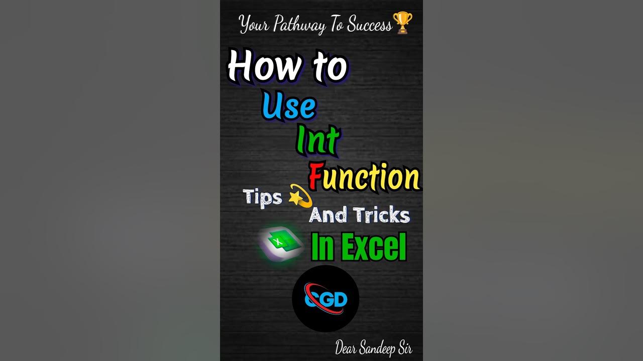 How to use Int Function in excel tips and tricks 💯💫 #exceltips #tutorial #shortvideo - YouTube