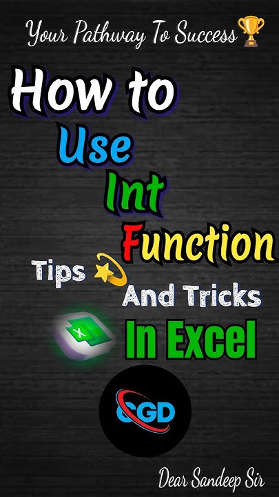 How to use Int Function in excel tips and tricks 💯💫 #exceltips #tutorial #shortvideo - YouTube