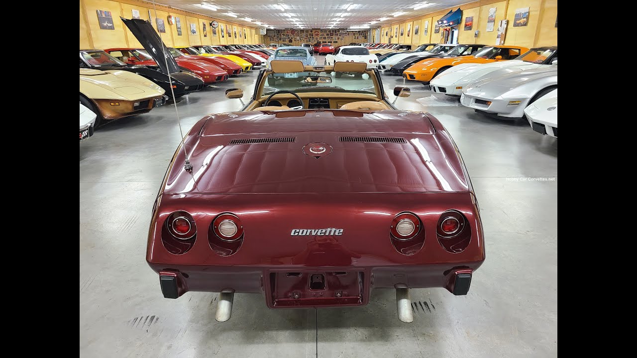 1975 Dark Red Corvette Convertible Stingray 4spd - YouTube
