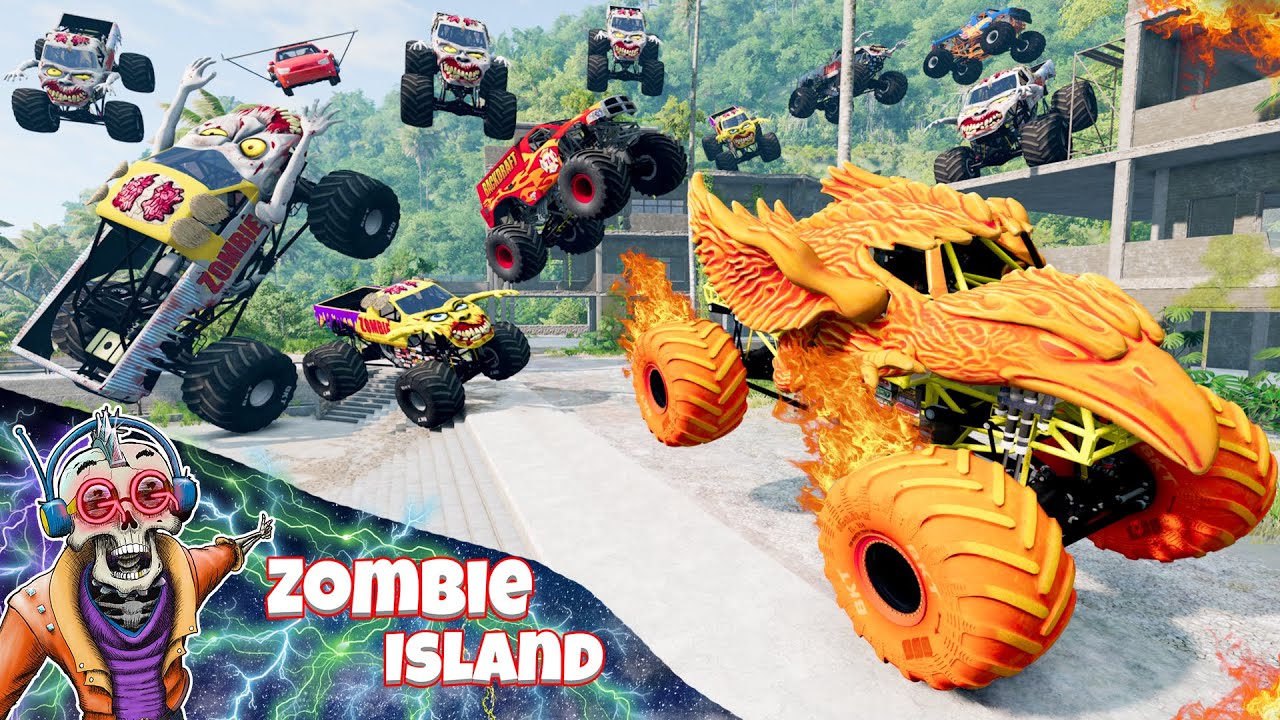 Monster Jam Adventures Compilation | Zombie Island | Griff's Garage ...