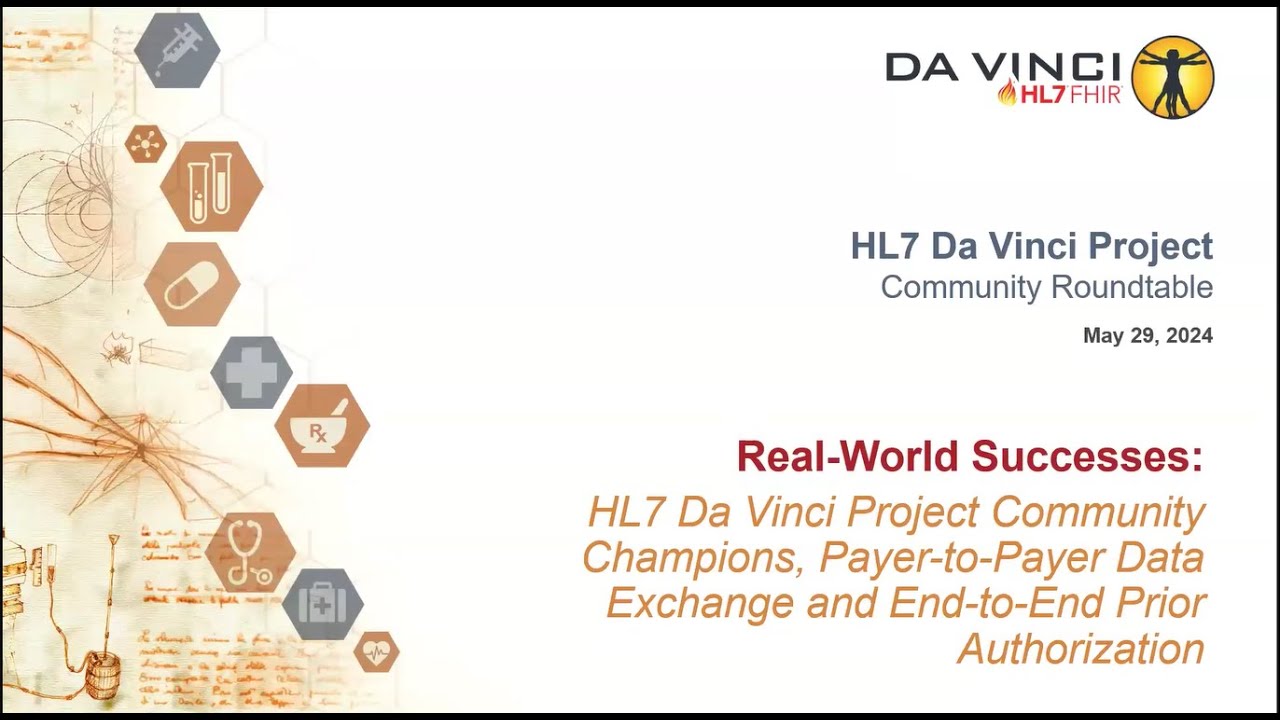 Real World Successes: HL7 Da Vinci Payer-to-Payer Data Exchange and End-to-End Prior ...