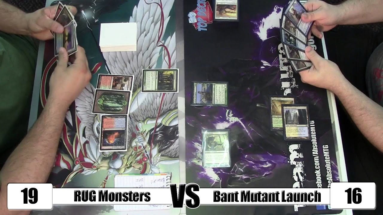 MTG - Standard Gameplay: RUG Monsters vs Bant Mutant Launch - YouTube