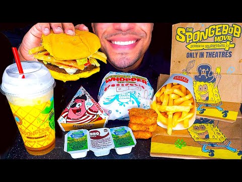 BURGER KING SPONGEBOB KRABBY WHOPPER CHICKEN NUGGETS FRIES MOVIE MEAL STRAWBERRY SHORTCAKE PIE