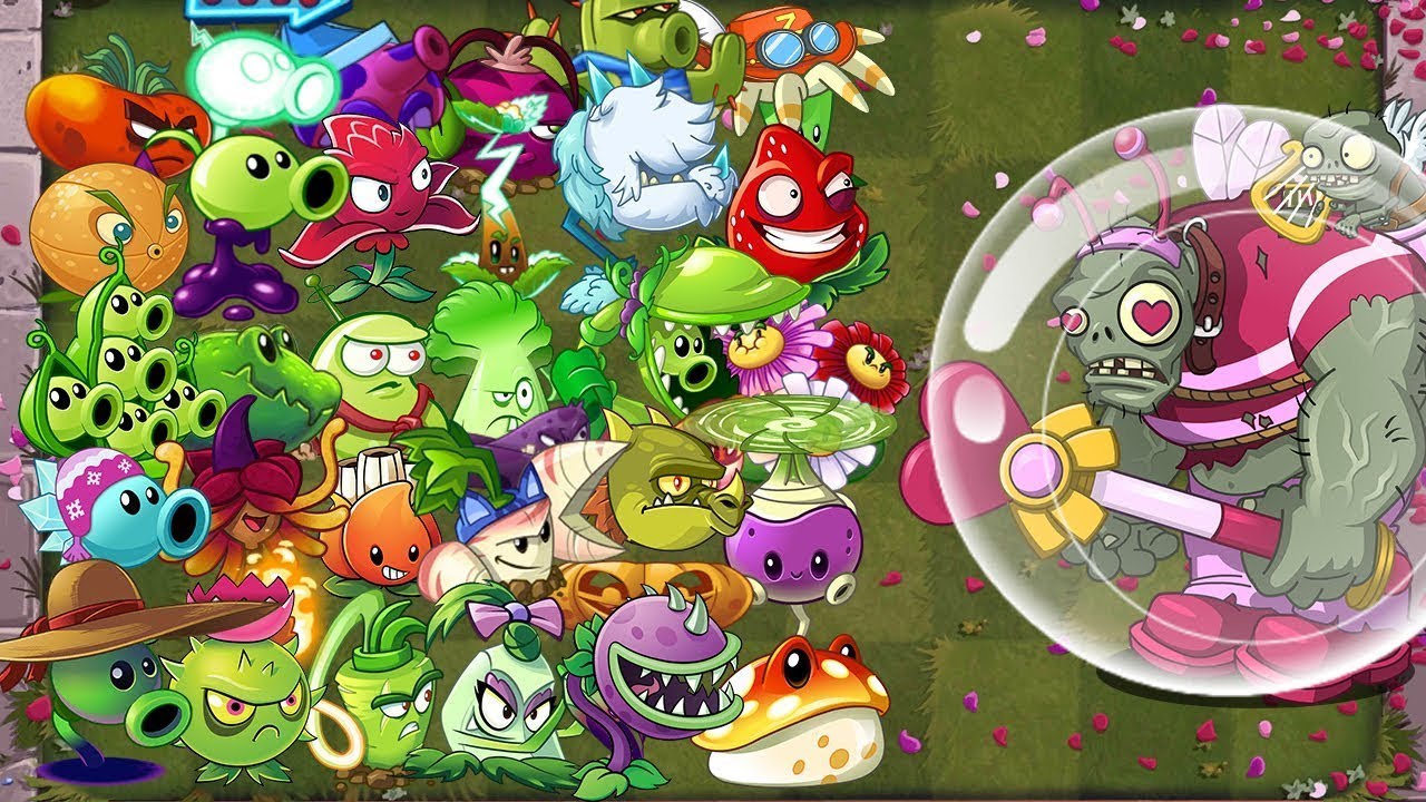 PvZ 2 Challenge - All Plants With 1 Plant Food VS VALENTINES GARGANTUAR ...