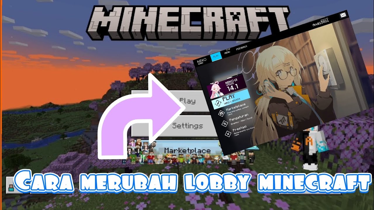 Cara merubah tampilan minecraft kalian dengan addon neko.ui - YouTube