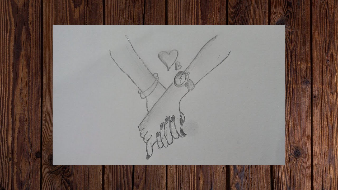 How to draw the holding hands step by step | Kirthika Shankar - YouTube