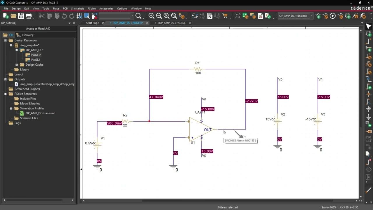Simulating Inverting OpAmp PSPICE Cadence OrCAD Capture - YouTube
