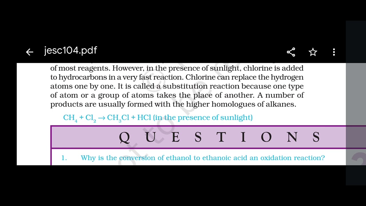 carbon and its compound class 10th chemistry/substitution reaction ...