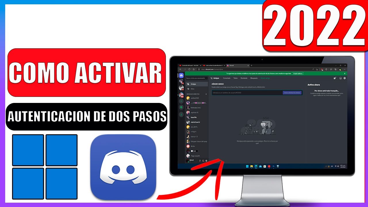 Como activar la autenticacion de dos pasos en discord - YouTube