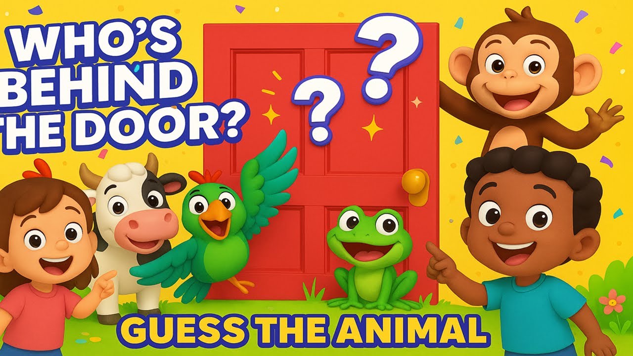 Who’s Behind the Door? 🐾 | Fun Animal Guessing Song for Kids | Sing ...