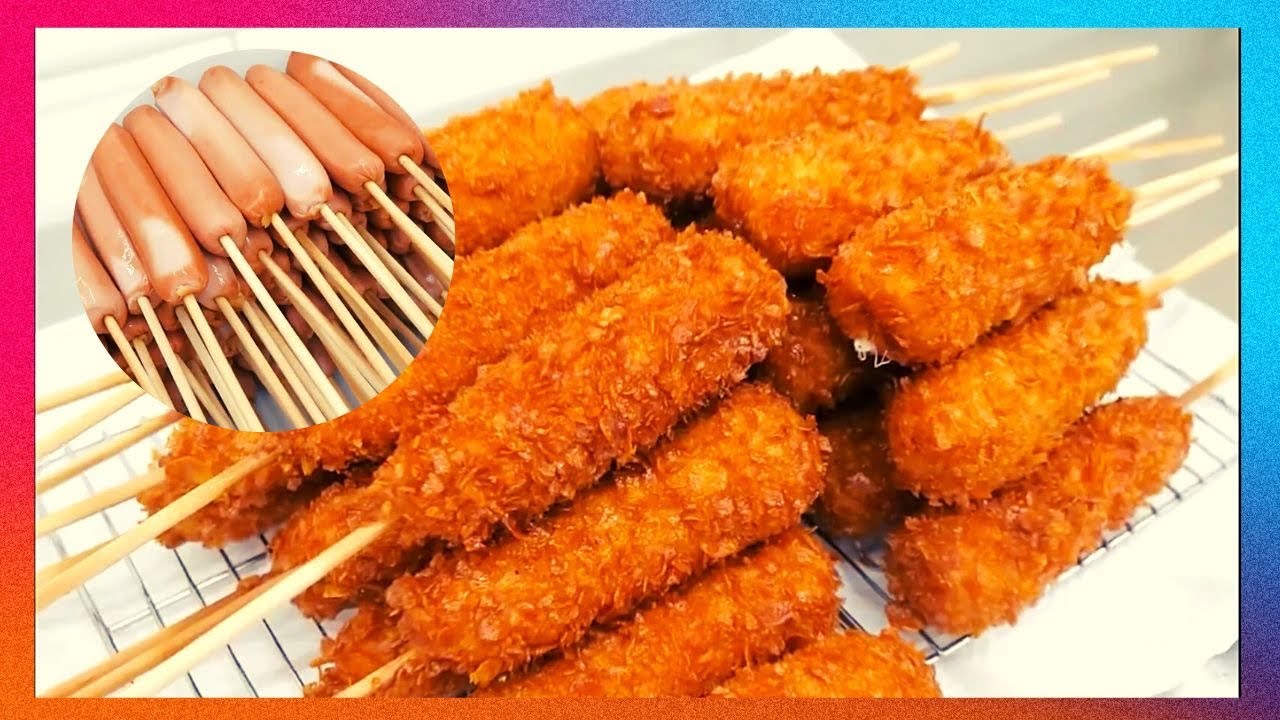 Chinese cheese dog hotdogs - YouTube