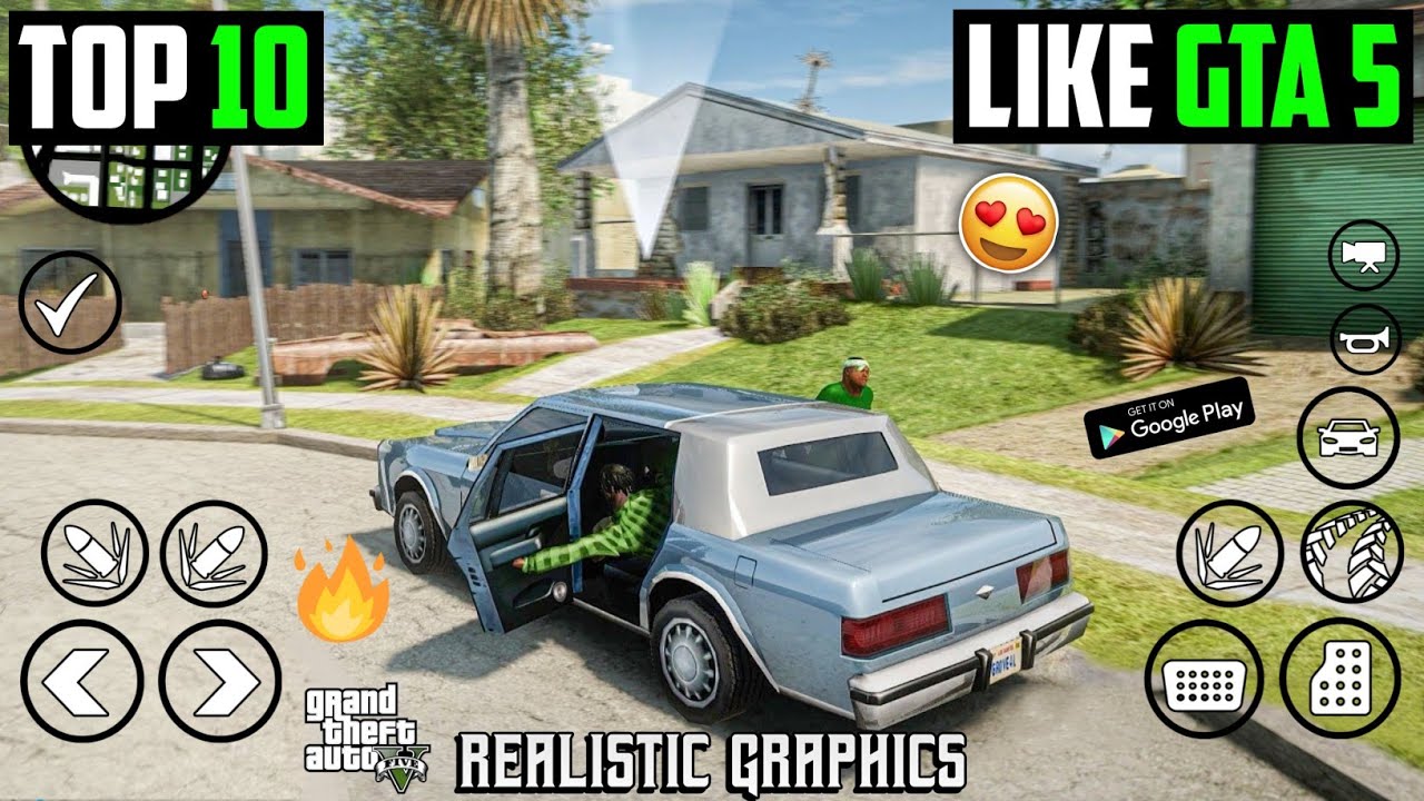 Top 10 GTA 5 Like Games For Android OFFLINE High Graphics | open world ...
