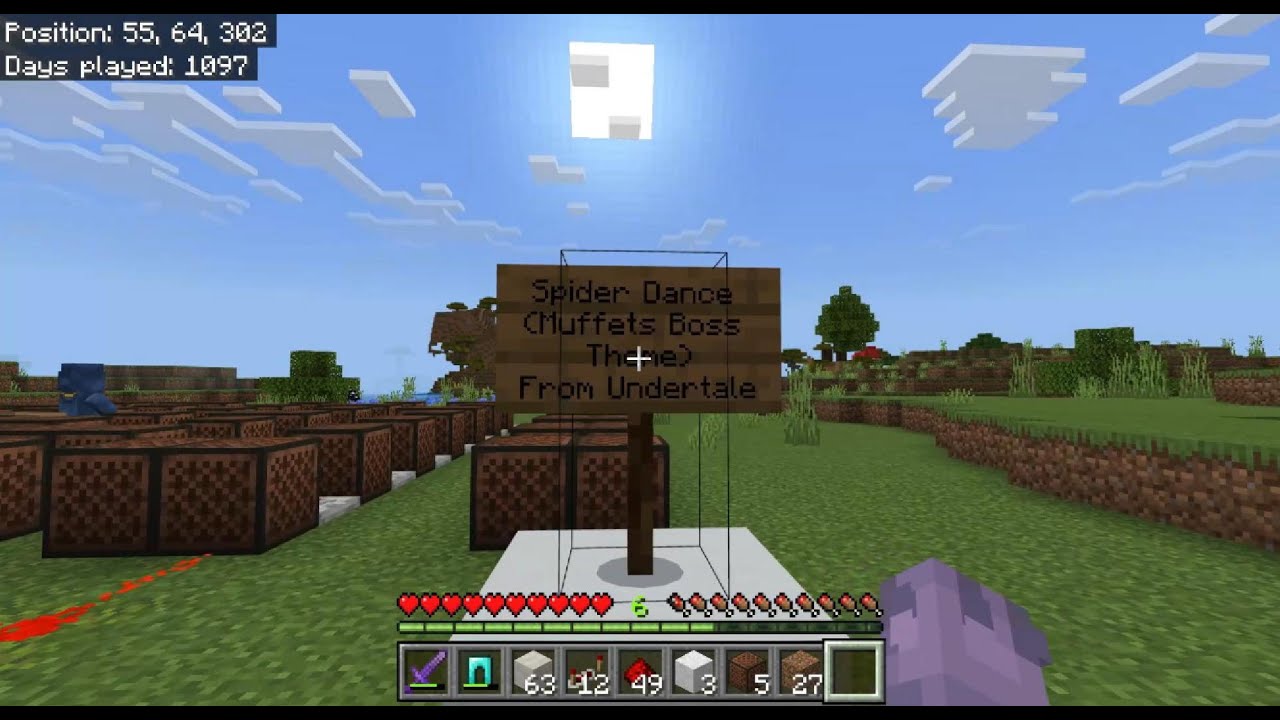 "Spider Dance" Undertale Music Note Blocks - YouTube