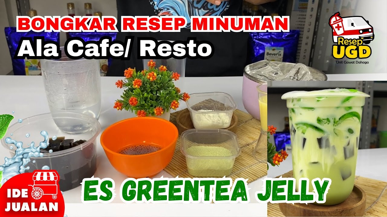 RESEP VIRAL.. Minuman Es Matcha Jelly Cincau Hijau Sueger Pol Cocok ...