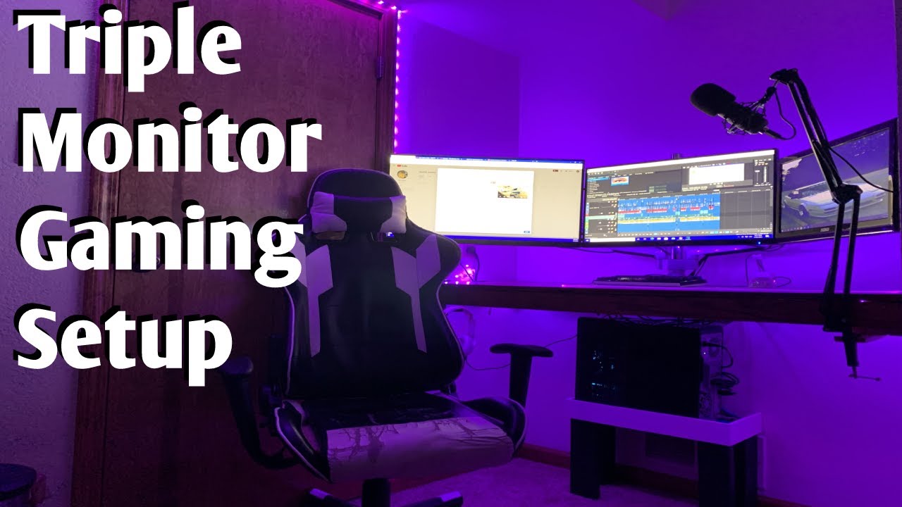 Ultimate Triple Monitor Gaming Setup Progression | Custom PC Stand ...