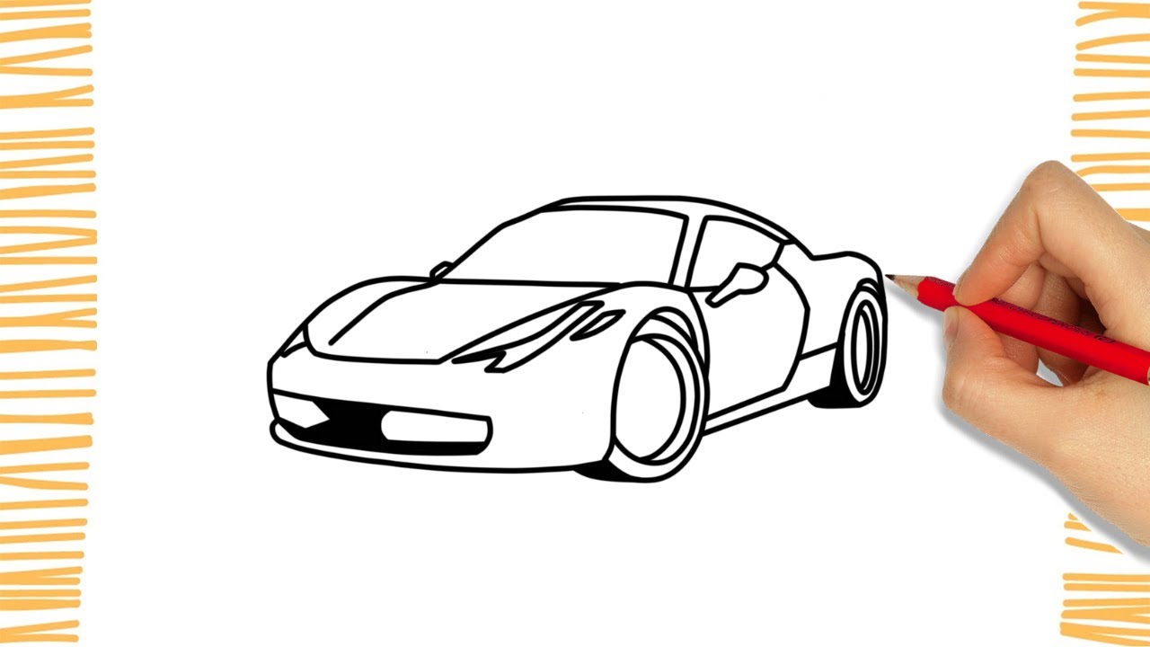 How to Draw a FERRARI 458 I CAR I Easy - YouTube