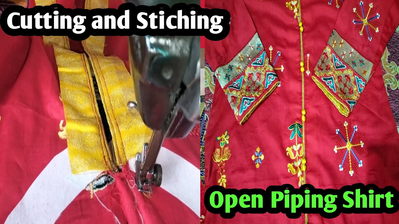 open piping shirt design// How to made open shirt//simple and easy way ...