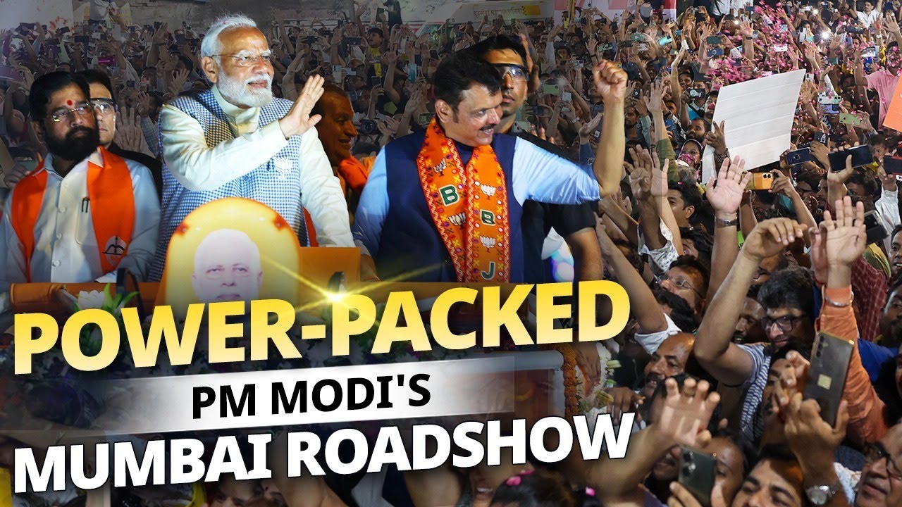 Unprecedented scenes from PM Modi's magnificent roadshow in Mumbai ...