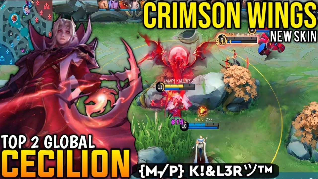 Crimson Wings Cecilion New Collector Skin Gameplay! [ Top Global ...