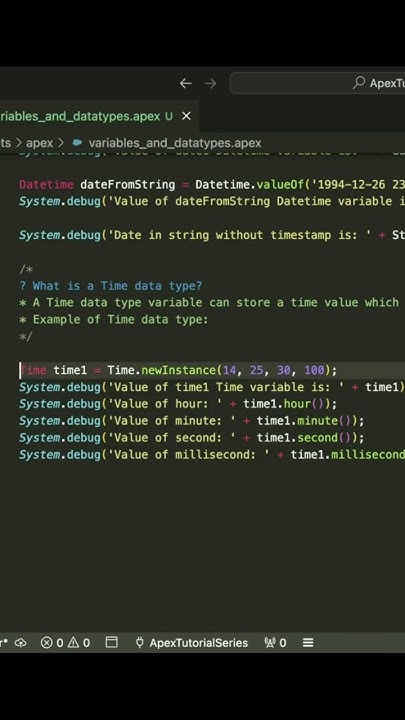 What is Time data type in apex? #coding #sfdcstop #salesforceadmin #salesforcedeveloper - YouTube